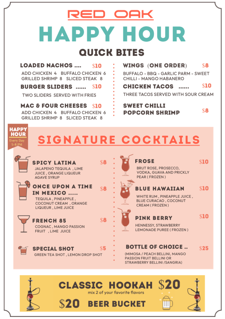 Our Menu – Red Oak Bk